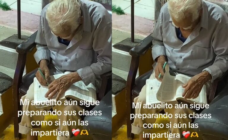 Abuelito sigue preparando sus clases como si aún fuera docente (VIDEO ...