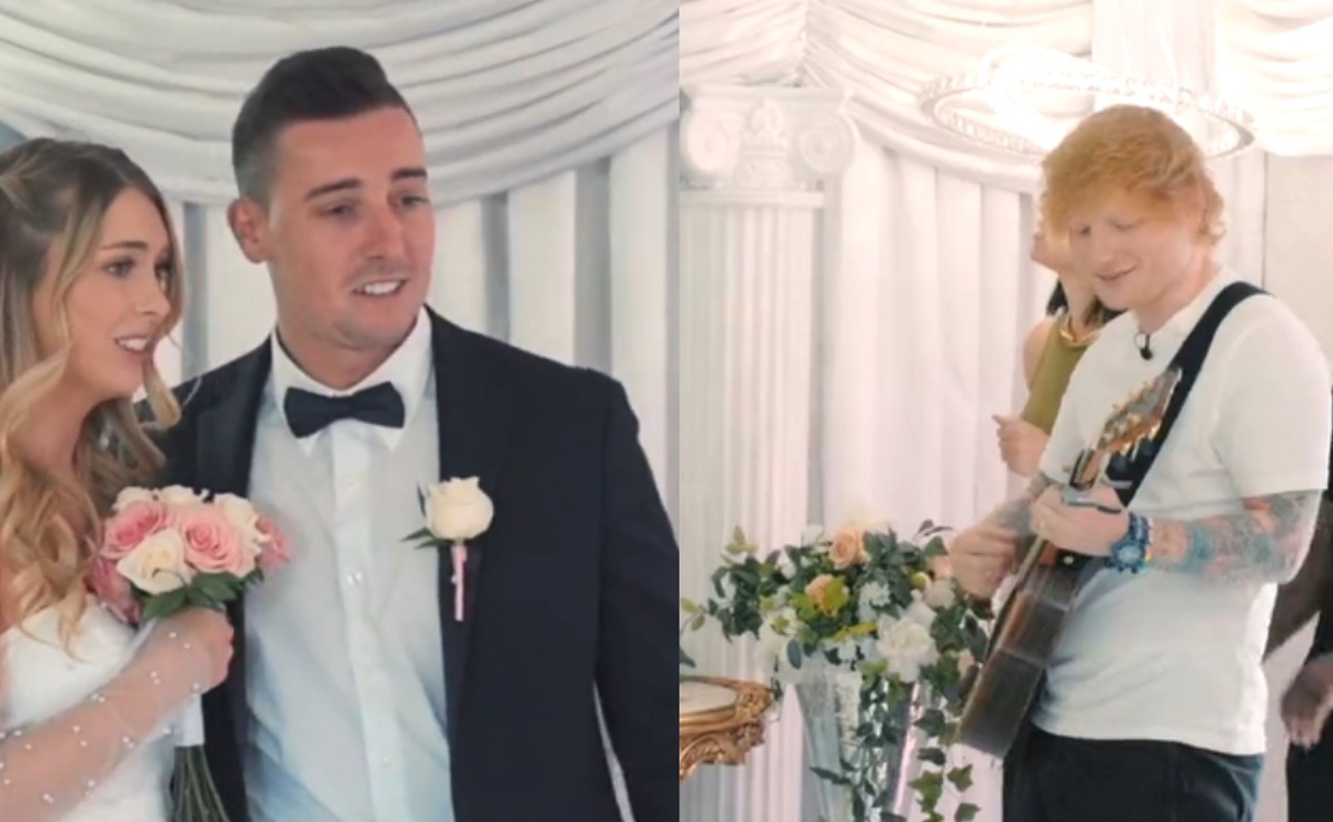 Ed Sheeran sorprende a novios en plena boda (VIDEO)
